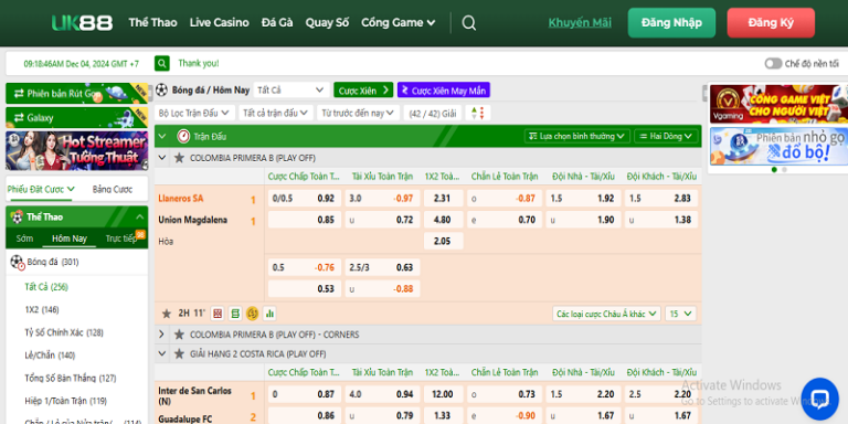 Nhà Cái UK88 - Đa dạng kèo cược thể thao, casino, lô đề